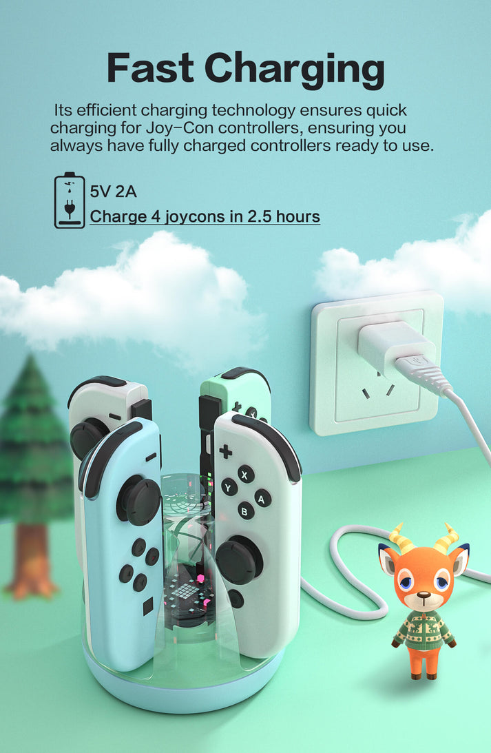 Nintendo Switch Joy Con Charger - Blue Green – HEATFUN