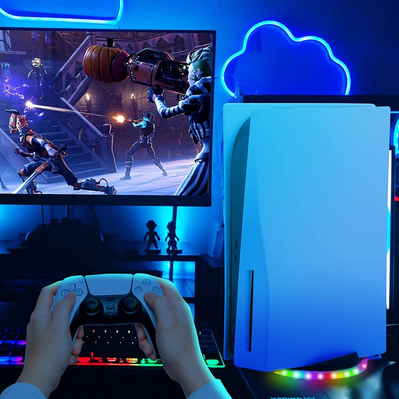 RGB PS5 LED Light Stand, RGB Light Compatible with PS5 Digital and Dis ...